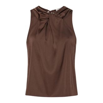 Karmamia Elegantes Florence Top mit Knotendetail - - Tops - Damen - Braun - L/XL
