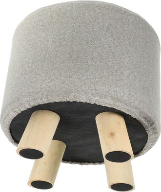 BESPORTBLE Kleiner Runder Fu&szlig;hocker mit Stoffbezug Niedriger Tritthocker f&uuml;r Wohnzimmer und Schlafzimmer Vielseitiger Sitzhocker f&uuml;r Zuhause und Picknick Robust 