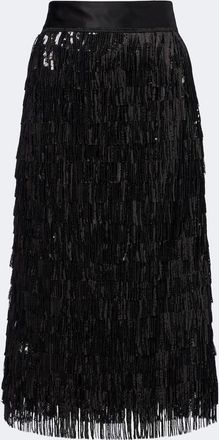 Dolce & Gabbana Jupe midi &agrave; sequins et franges