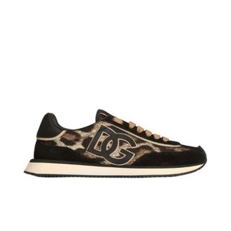 Dolce & Gabbana Femme, Chaussures, Brun, Taille: 40 EU Baskets Cushion imprim&eacute; l&eacute;opard