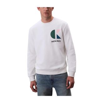 Calvin Klein Modernes LS Sweatshirt mit Distinktem Design - - Sweatshirts & Hoodies - Herren - Wei&szlig; - M