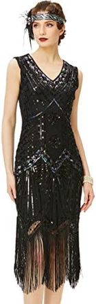 Babeyond Robe de Soirée pour Femme, Noir Glamour, 3XL