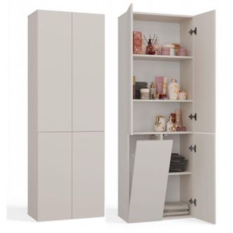 Topeshop Rory - Badezimmerschrank mit Korb - Abmessungen 174x60x30 - Aufbewahrungsm&ouml;bel Badezimmer Waschraum