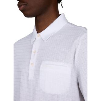 Pierre Cardin Polo &agrave; motif carreau en maille de coton