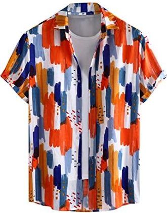 Generic Chemise hawa&iuml;enne tropicale pour homme - Palmier hawa&iuml;en - Croisi&egrave;re dans les Cara&iuml;bes - Chemise d&eacute;contract&eacute;e &agrave; manches courtes - Graphique boutonn&eacute; -