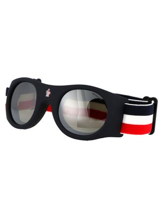 Moncler Unisex Ski Goggles Ml0051 Blue-Monochrome Acetate Accessories Blue/monochrome