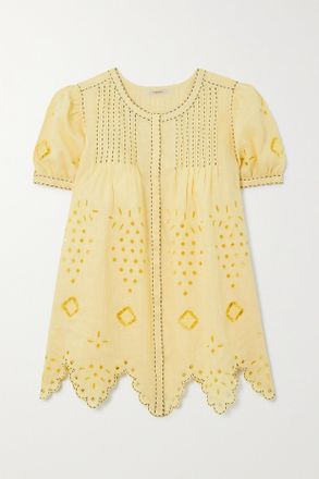 Vita Kin Blouse En Broderie Anglaise De Lin Veronica - Blanc cassé