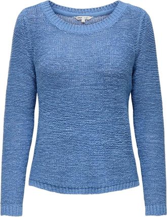 Only Only, Femme, Pulls, Bleu, Taille: 36 FR Geena XO L/S Pullover Knit