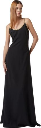 Silvian Heach Femme, Robes, Noir, Taille: 36 FR Maxi Robe avec Bretelles Bijoux