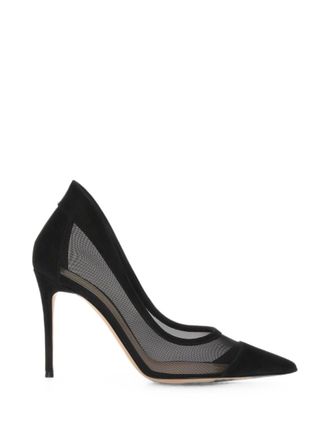 Gianvito Rossi Escarpins en daim et maille Gianvito Rossi