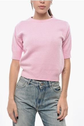 SA SU PHI Crew Neck Cashmere Sweater with Short Sleeves size 40