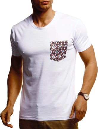 LEIF NELSON Herren Sommer T-Shirt Rundhals Ausschnitt Slim Fit Baumwolle-Anteil Cooles Basic M&auml;nner T-Shirt crew Neck Jungen Kurzarmshirt O-Neck kurzarm Lang LN49