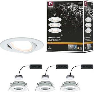 Paulmann 936.82 Einbauleuchte LED Nova Plus rund 3x6,8W Weiß matt schwenkbar dimmbar IP44 spritzwassergeschützt