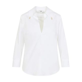 Elisabetta Franchi Popeline Shirt - - Blouses & Shirts - Damen - Wei&szlig; - L