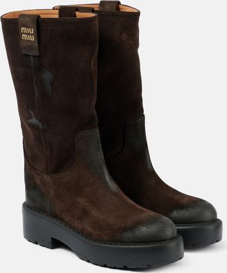 Miu Miu Stiefel aus Veloursleder