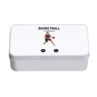 Fabulous Metalldose wei&szlig; - Basketball Is Calling Me Sport United States - 11 x 18,5 x 5,5 cm - Aufbewahrungsbox, Schl&uuml;ssel, Werkzeug, Brotdose, Zucker, Kekse