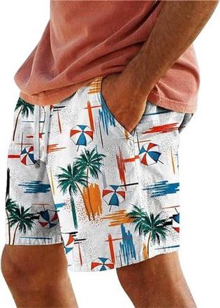 Generico Short de Bain Homme Bermuda Plage Short de Bain Hawaïen Sport Surf Maillots de Piscine Doublure en Maille Respirant Boxer Mer Élastique Grande Taille 