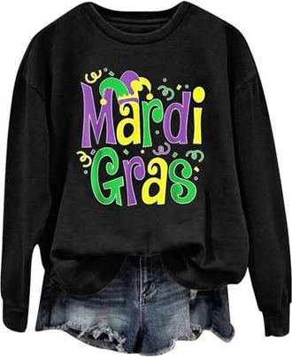 Generic Mon panier avec lettres imprim&eacute;es et col rond Sweat-shirt de No&euml;l pour femme, Noir, XXL