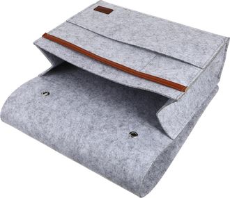 Angoily Filz Aufbewahrungstasche zum Aufh&auml;ngen Gro&szlig;e Nachttisch Organizer Tasche Hellgrau mit Stabilem Innenrahmen f&uuml;r Bett Sofa und Zuhause