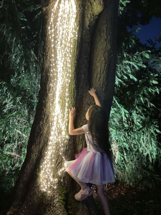 Hellum Lichterkette 700 LED warmweiß für außen, Lichterkette Draht 1,70m mit 140 blinkenden LED, außen warmweiß 20 Stränge, Zuleitung 5m Kabel transparent mi