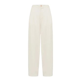 Laneus Femme, Pantalons, Blanc, Taille: 40 FR Pantalon Large Cancun