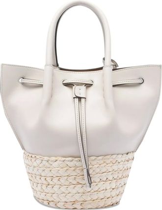 Tod's Beuteltasche aus gewebtem Raffiabast - Wei&szlig;