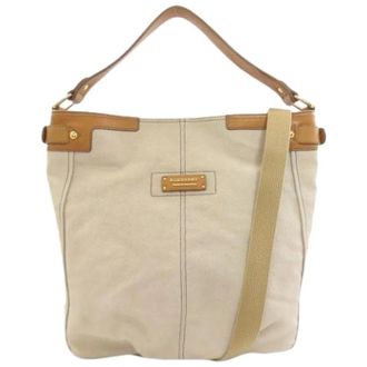 Burberry Pre-owned Vintage Canvas Umh&auml;ngetasche - - Pre-owned - Damen - Beige - ONE SIZE