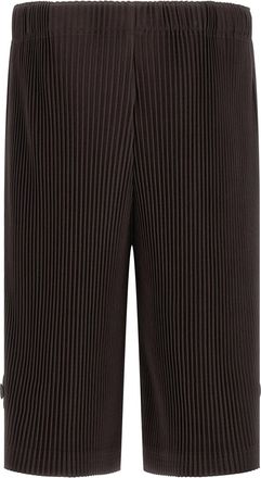 Homme Pliss&eacute; Issey Miyake Wear or Wrap Shorts - Black