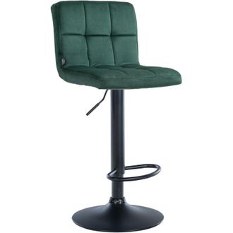 Clp Tabouret de bar P&eacute;rou velours Vert Noir
