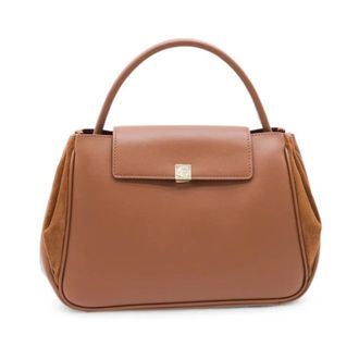 Coccinelle Femme, Sacs, Brun, Taille: ONE Size Sac &agrave; main cuir lisse daim