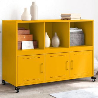 vidaXL Sideboard Senfgelb 100,5x39x72 cm Stahl - Vidaxl