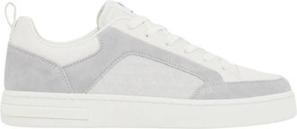 A|X Armani Exchange Baskets en daim avec logo int&eacute;gral et semelle en caoutchouc - Homme - Chaussures - Blanc - Taille: 45 EU