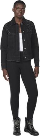 Kor&ouml;shi Veste en jean avec d&eacute;tail brillant sur la partie sup&eacute;rieure pour femme de couleur noire, de couleur noire, Noir, S