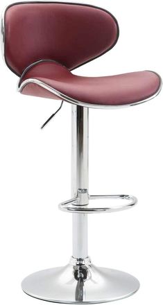 Clp Barhocker Las Vegas V2 Mit Kunstlederbezug I Thekenhocker Mit Fußstütze I Tresenhocker Mit Trompetenfuß I Barstuhl Höhenverstellbar, Farbe:bordeauxrot