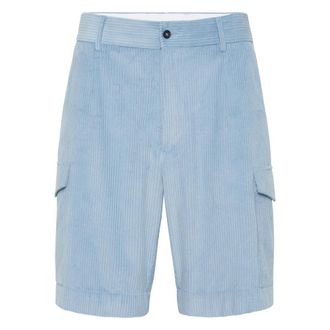 Philipp Plein Velvet Gabardine Short Cargo Hosen - - Shorts - Herren - Blau - L