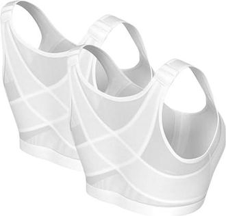 Generic Ensemble de sous-vêtements sexy correcteur de posture pour femme, fermeture avant, soutien dorsal sans armature, couverture complète, soutien-gorge de