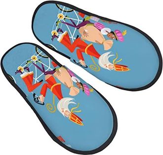 Generic Chaussons Femme Homme No&euml;l Sinterklaas Deliver On Tandem Chaud Chaussons Peluche Chaussures DInt&eacute;rieur Antid&eacute;rapant Pantoufles En Peluche Pour Voyager