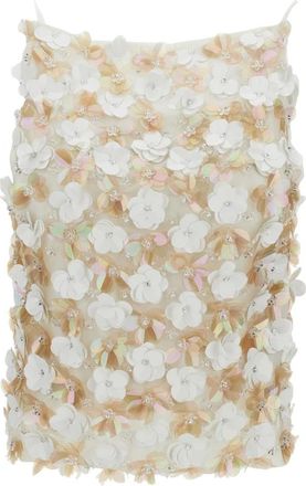 P.A.R.O.S.H. P.a.r.o.s.h., Femme, Tops, Multicolore, Taille: 38 FR Haut &agrave; Sequins Orn&eacute; de Fleurs