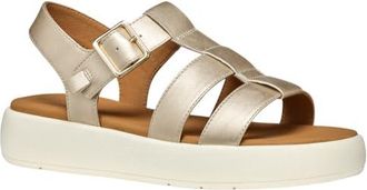 Geox Femme D CAMALEI B Sandale Plate, Lt Gold, 40 EU