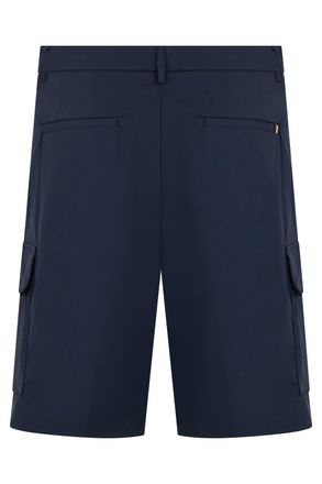 K-Way Mens Bermuda Cargo Shorts Gabardine Blue Cotton