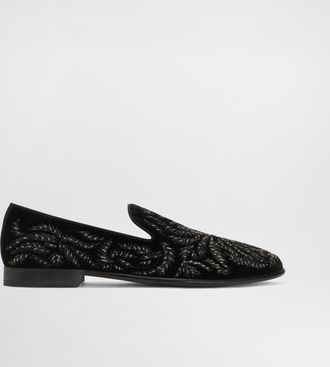 Dolce & Gabbana Samtpantoffeln - Mann Collection Schwarz 45