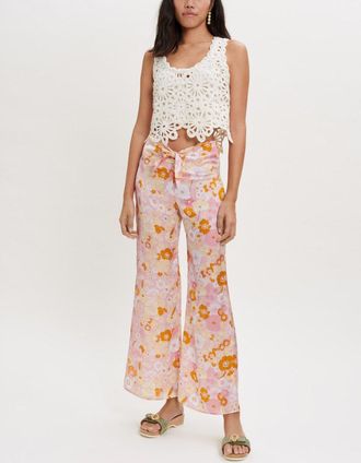 Maje Flie&szlig;ende Hose Mit Flower-power-print - Flower-power Rosa - Gr&ouml;&szlig;e 32 - Maje