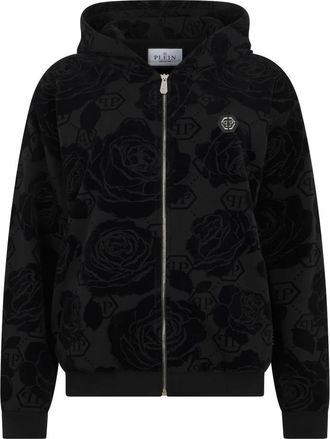 Philipp Plein Femme, Sweatshirts et sweats &agrave; capuche, Noir, Taille: 38 FR Zip-throughs