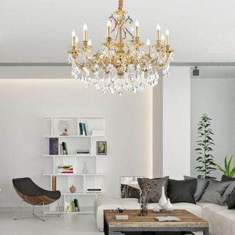 Ideal Lux Ideal Lux - Gioconda - Suspension &agrave; 12 ampoules dor&eacute;es