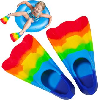 Generico Schwimmflossen: Flossen aus gl&auml;nzendem Silikon, kurzes Trainingsdesign, Flexible Jugendausr&uuml;stung, bequemer Stil f&uuml;r Kinder | Verwendung f&uuml;r und M&auml;dch