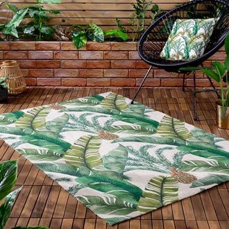 furn. Wylder Tropics Maui Tropischer Teppich f&uuml;r drinnen und drau&szlig;en, Mehrfarbig, 120 x 170 cm