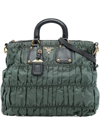 Prada sac &agrave; bandouli&egrave;re Gaufre Tessuto (2010-2025) - Vert