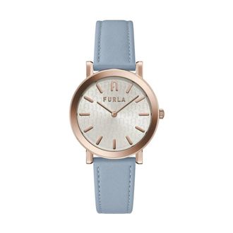 Furla Femme, Accessoires, Bleu, Taille: ONE Size Leather Dress Watch