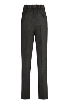 Bottega Veneta Womens Trousers Brown Wool Cotton Straight