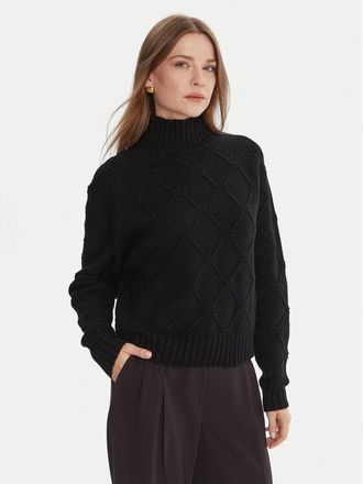 Elisabetta Franchi Rollkragenpullover MK-55T-57E2-V420 Schwarz Regular Fit